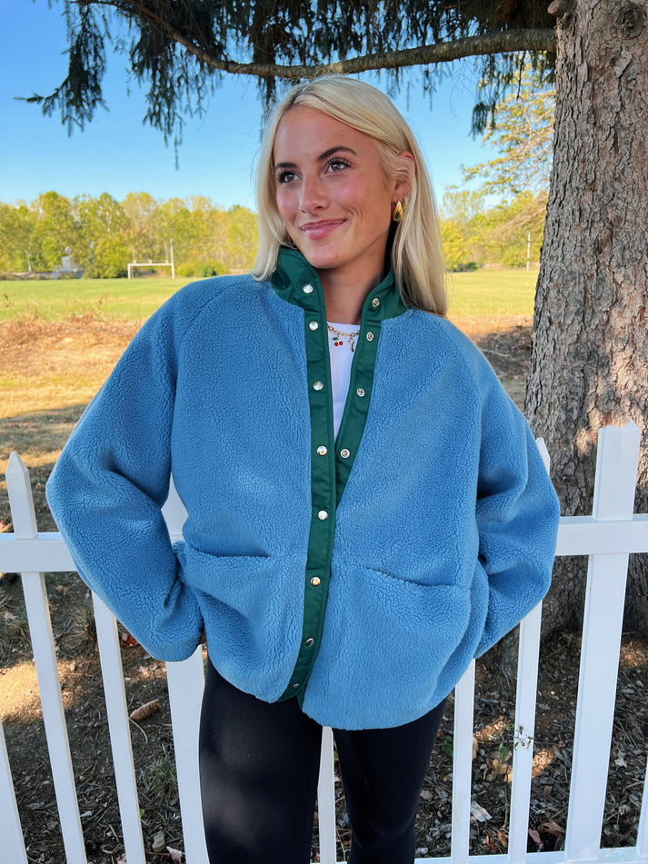 Fall Blues Sherpa Jacket – Water Lily Clothing