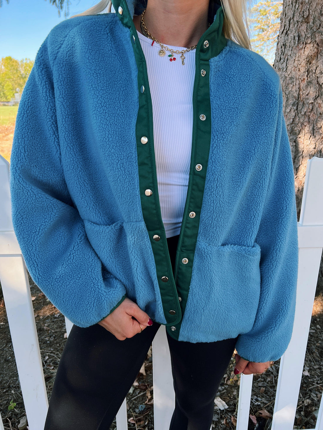 Fall Blues Sherpa Jacket – Water Lily Clothing